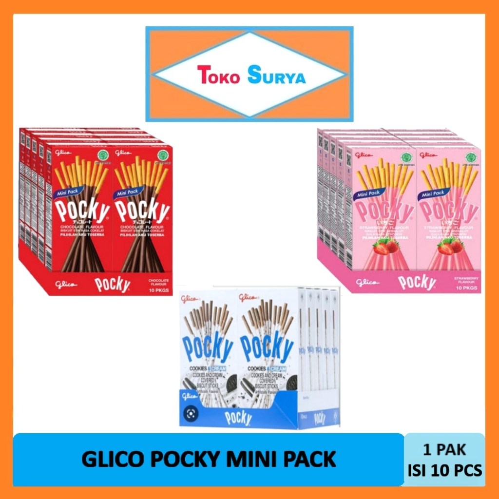 Jual Glico Pocky Mini Pack Cokelat/Strawberry/Cookies&Cream 1 Pack Isi ...