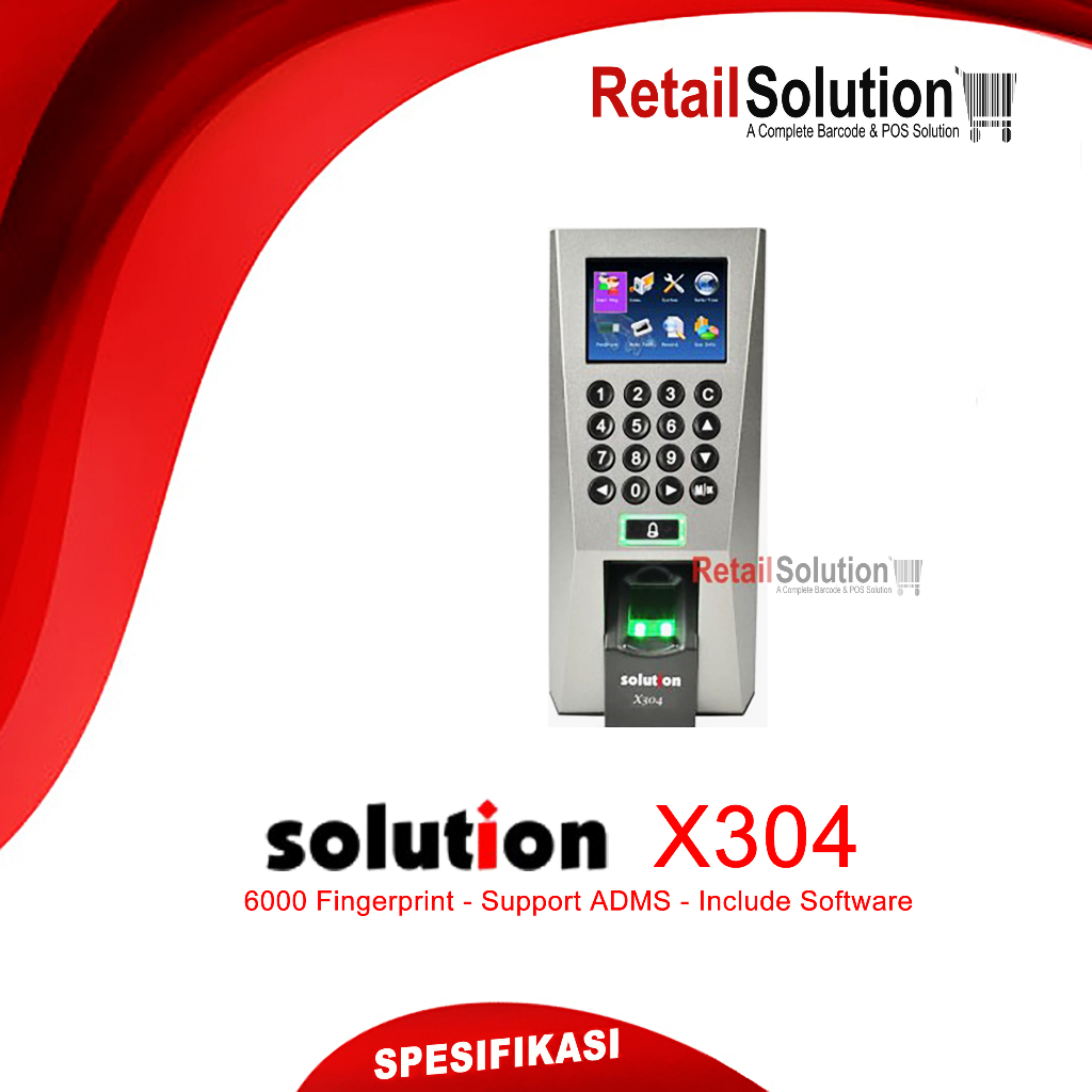 Jual Mesin Absensi Sidik Jari - Solution X304 Fingerprint ADMS Web Server | Shopee Indonesia