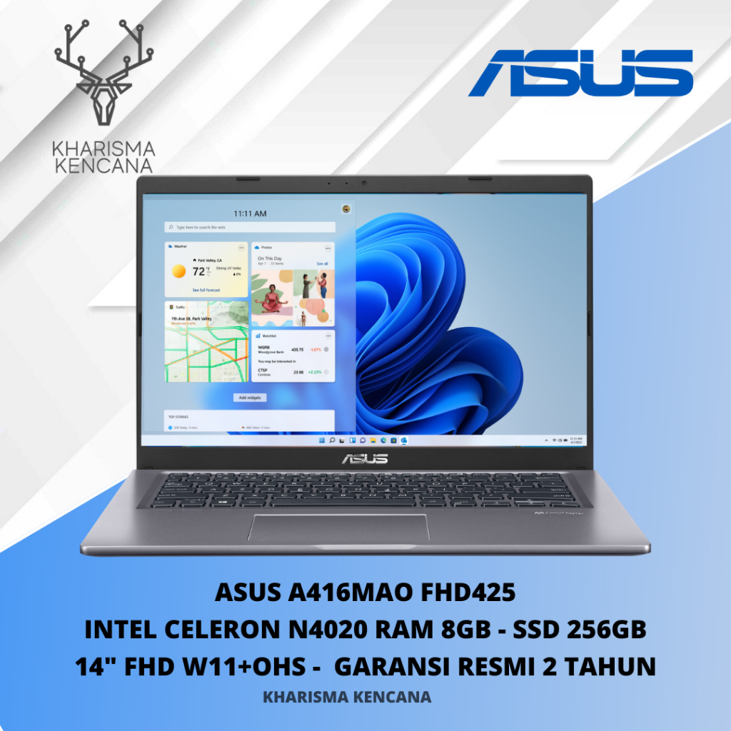 Jual ASUS A416MAO FHD425 INTEL N4020 8GB 256GB SSD 14 FHD Win11+OHS ...