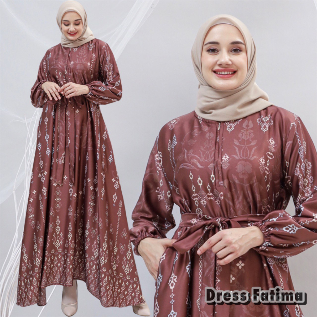 Jual DRESS GAMIS AURORA PAKAIAN WANITA / GAMIS ARMANY / SILK MOTIF ...