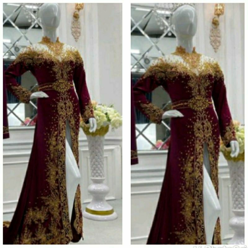 Jual GAUN PENGANTIN SLIM BELUDRU MEWAH BEREKOR JUMBO//GAUN ADAT JAWA ...