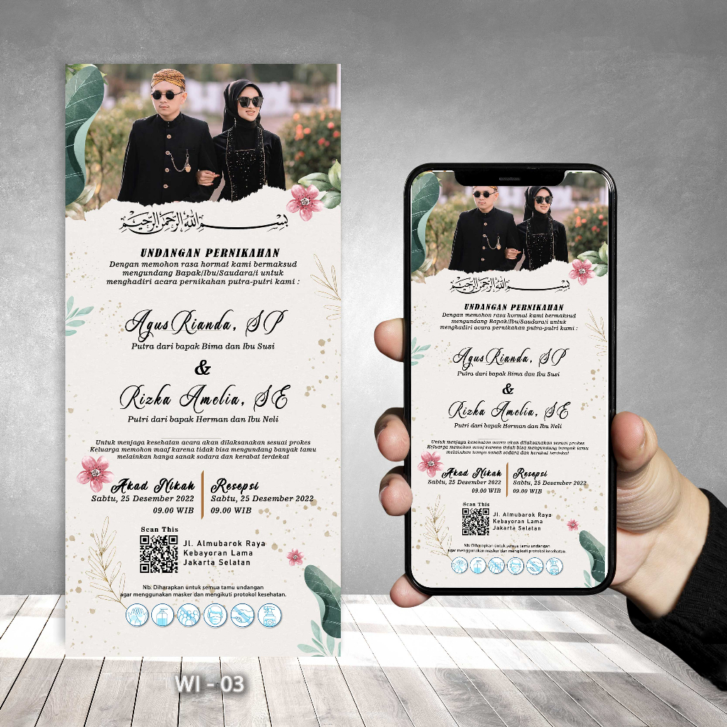 Jual Undangan Digital Gambar JPG/JPEG / Undangan Statis Gambar Full ...