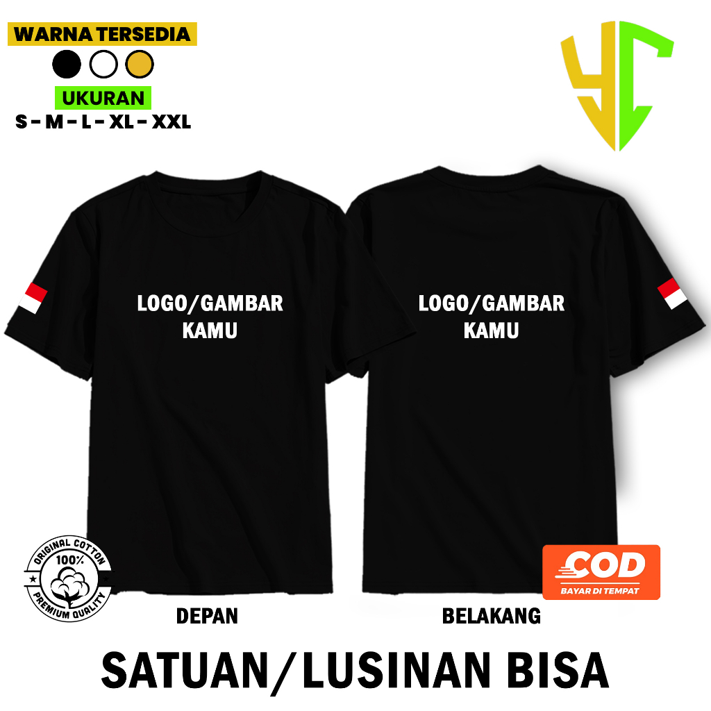 Jual YC Kaos Khusus Lusinan Custom Bisa Request Foto Dan Design Sendiri | Baju Kaos Pria | kaos ...