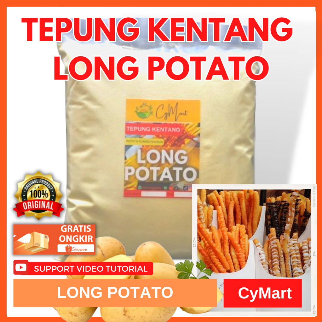 Jual Tepung Kentang Potato Flakes Khusus untuk LONG POTATO @1000 gr ...