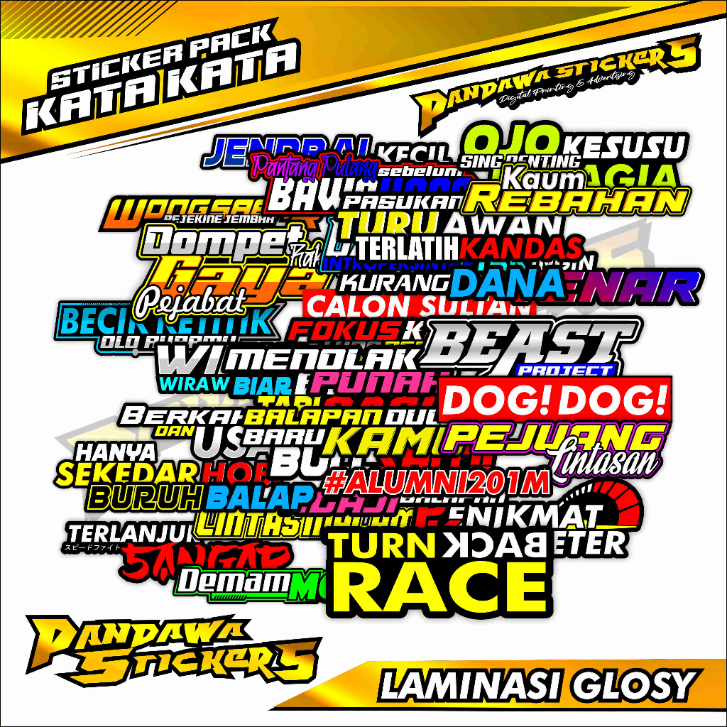 Jual STIKER PACK KATA KATA RACING / STIKER RACING TERBARU / STIKER MOTOR / STIKER HELM / STIKER ...
