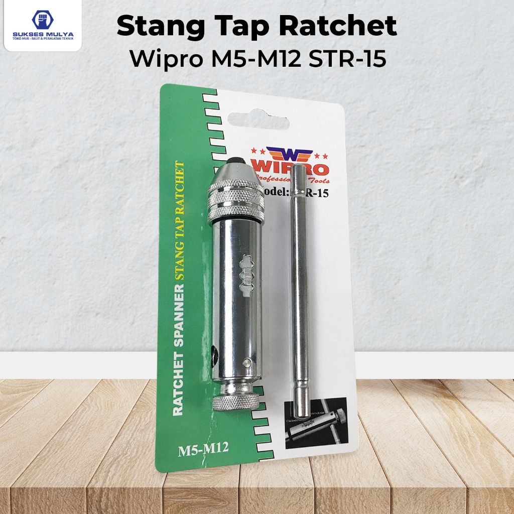 Jual WIPRO STR15 Gagang Hand Tap Rachet | Stang Tap Ratchet M5 - M12 | Shopee Indonesia