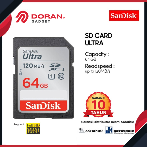 Jual Sandisk SD Card Memory Card 64Gb CL10 140Mbps Garansi Resmi ...