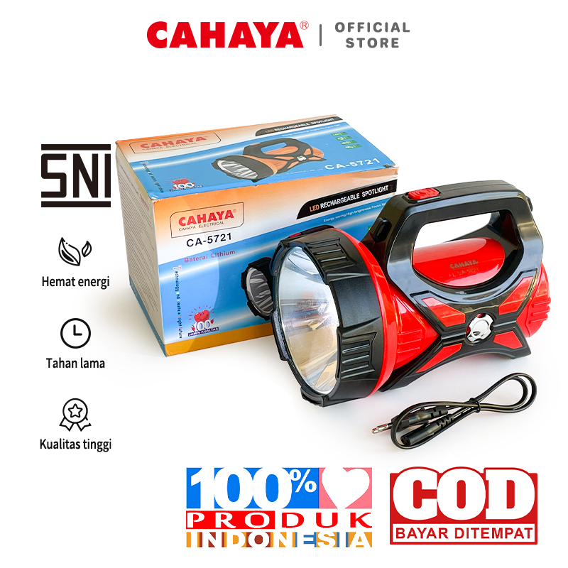 Jual CAHAYA - Senter Jumbo LED 10W Rechargeable Spotlight CA-5721 | Shopee Indonesia