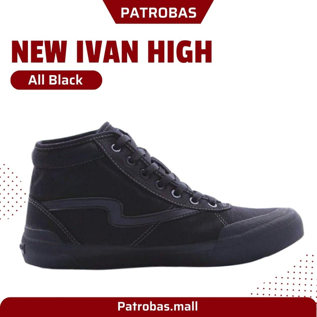 Jual Patrobas New Ivan High All Black Original Sepatu Sneakers Casual ...