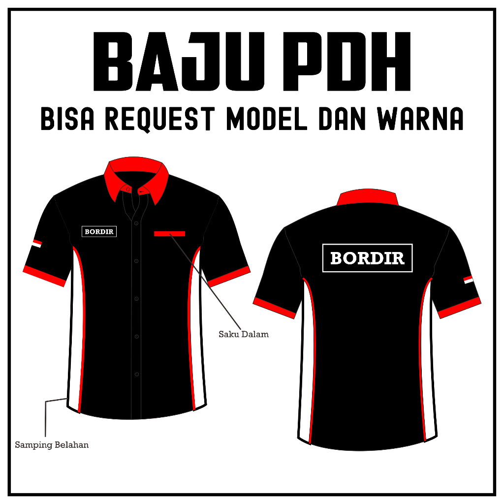 Jual SERAGAM KERJA BAJU KEMEJA PDH PDL KKN KULIAH KANTOR COSTUM BORDIR ...