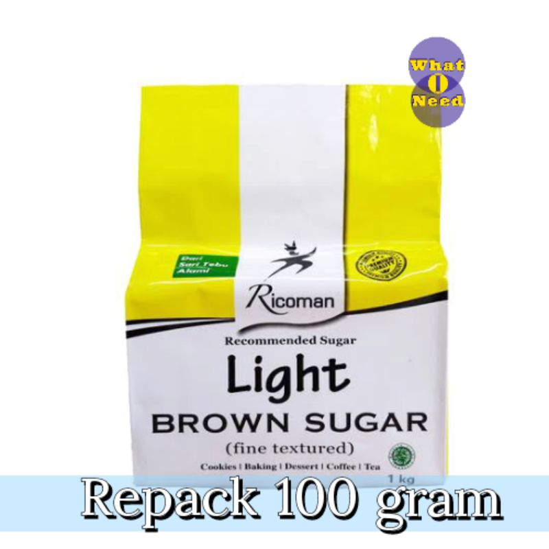 Jual Ricoman LIGHT Brown Sugar (REPACK) 100 gram | Shopee Indonesia