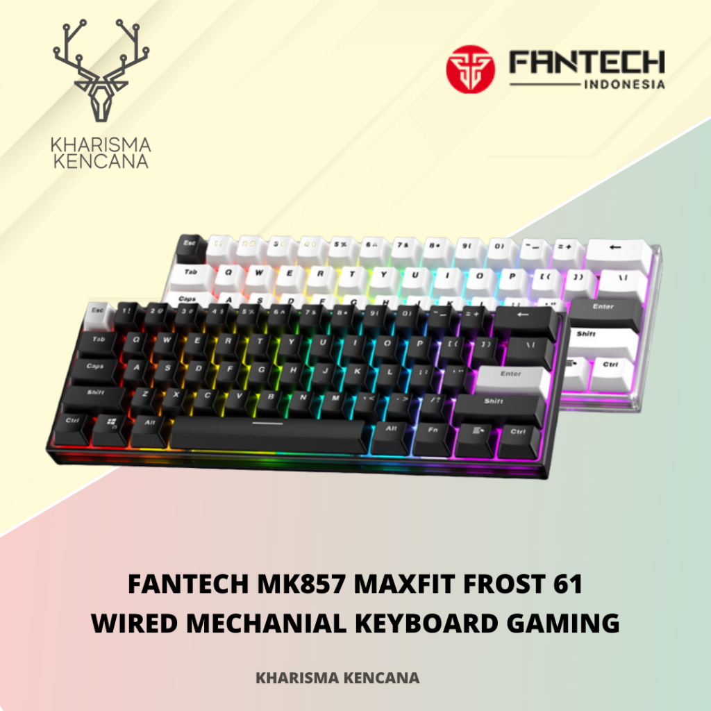 Jual FANTECH MK857 MAXFIT61 FROST WIRED MECHANICAL GAMING KEYBOARD RGB ...