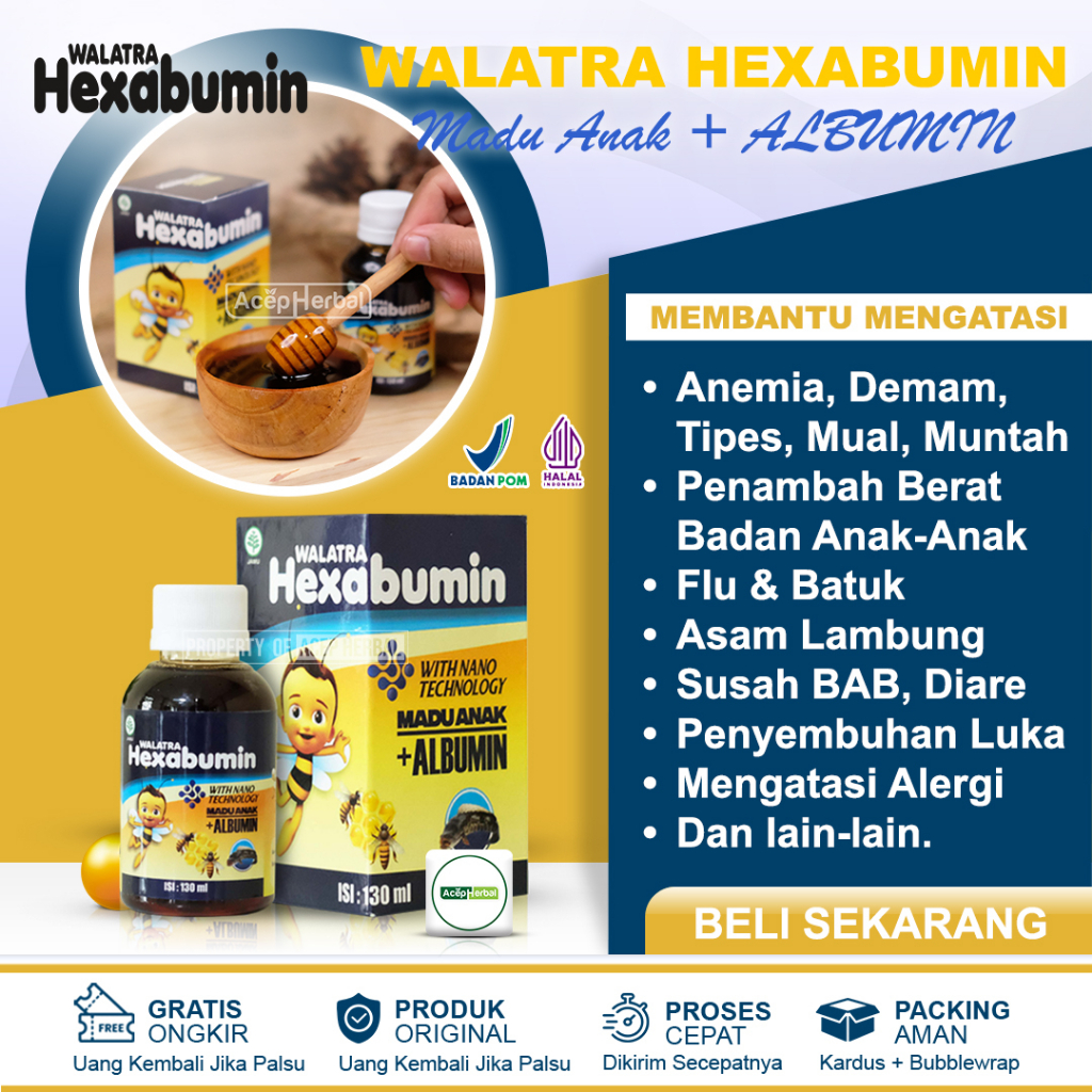 Jual Azali Herbal Alami - Walatra Hexabumin Madu Anak Nutrisi Penambah ...