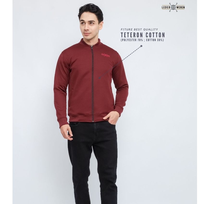 Jual Lederweren - Leder Comfy Jaket Maroon - Jaket Pria Multifungsi ...