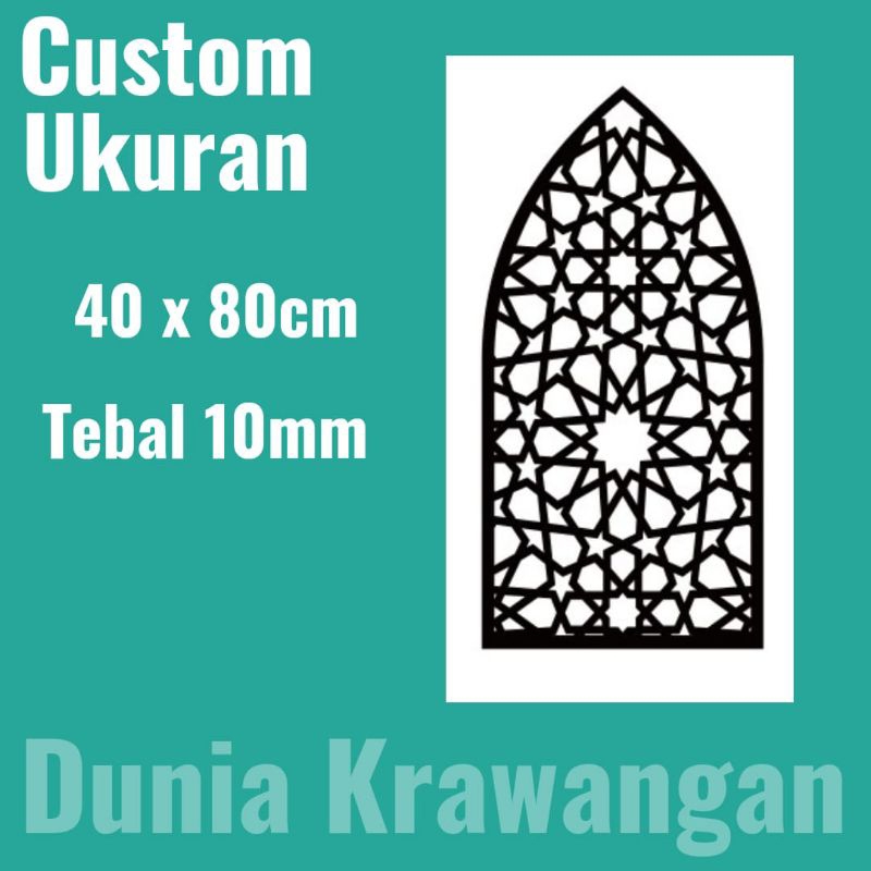 Jual custom krawangan pvc board/foam board bentuk jendela uk 40x80cm ...