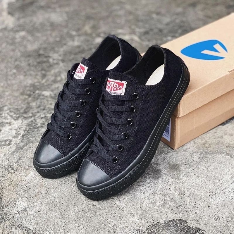 Jual Sepatu Ventela Ethnic All Black Low Original | Shopee Indonesia