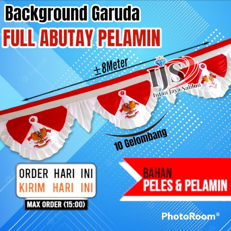 Jual BENDERA MERAH PUTIH BACKGROUND PANGGUNG CANTIK ELEGANT 10 GELOMBANG/UMBUL UMBUL GELOMBANG ...