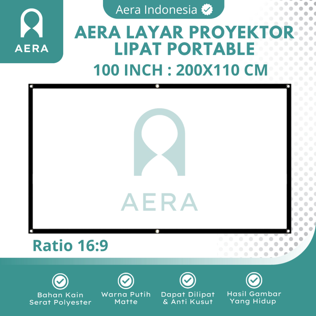 Jual SCREEN PROJECTOR 100 INCH 16:9 FOLDED | SIMPLE PROJECTOR SCREEN ...