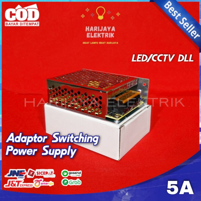 Jual ADAPTOR TRAFO 5A 12V SWITCHING POWER SUPPLY PSU TRAVO LED STRIP ...
