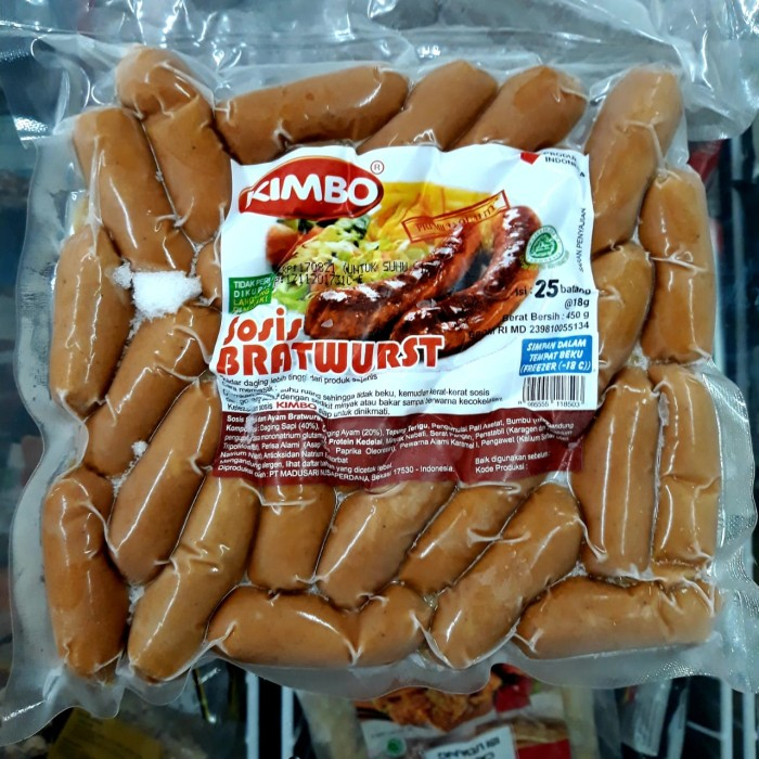 Jual KIMBO Sosis Bratwurst Beef Cocktail 450gr Isi 25pcs | Shopee Indonesia
