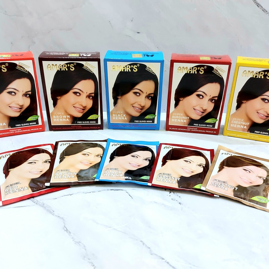 Jual Semir Rambut AMAR'S Henna Pacar Rambut 1BOX Per Box 6x10gr ...