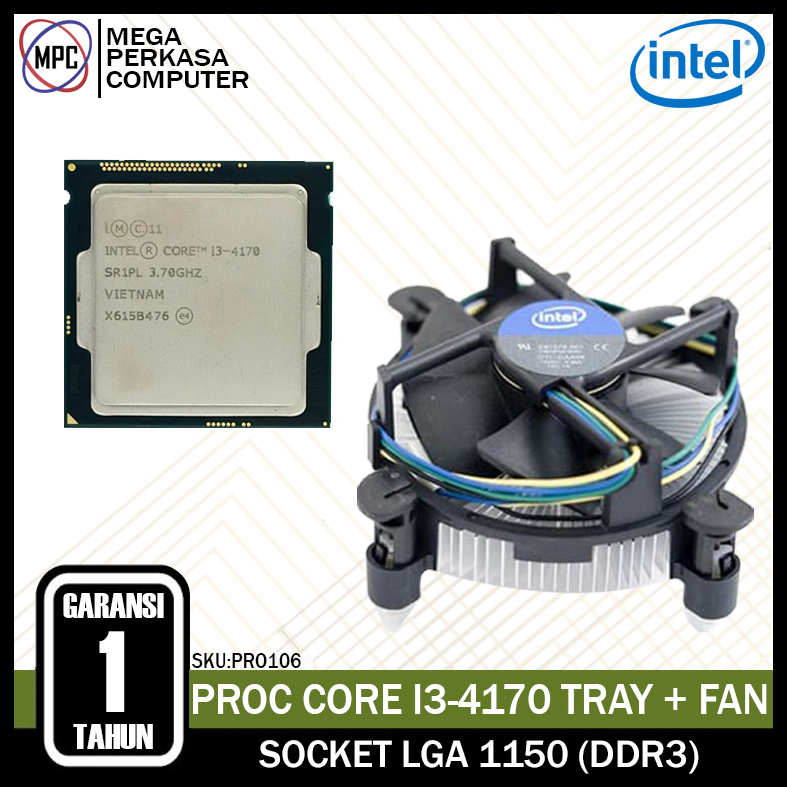 Jual Processor Intel Core i3-4170 I3 Gen 4 [Tray + Fan] Socket LGA 1150 ...