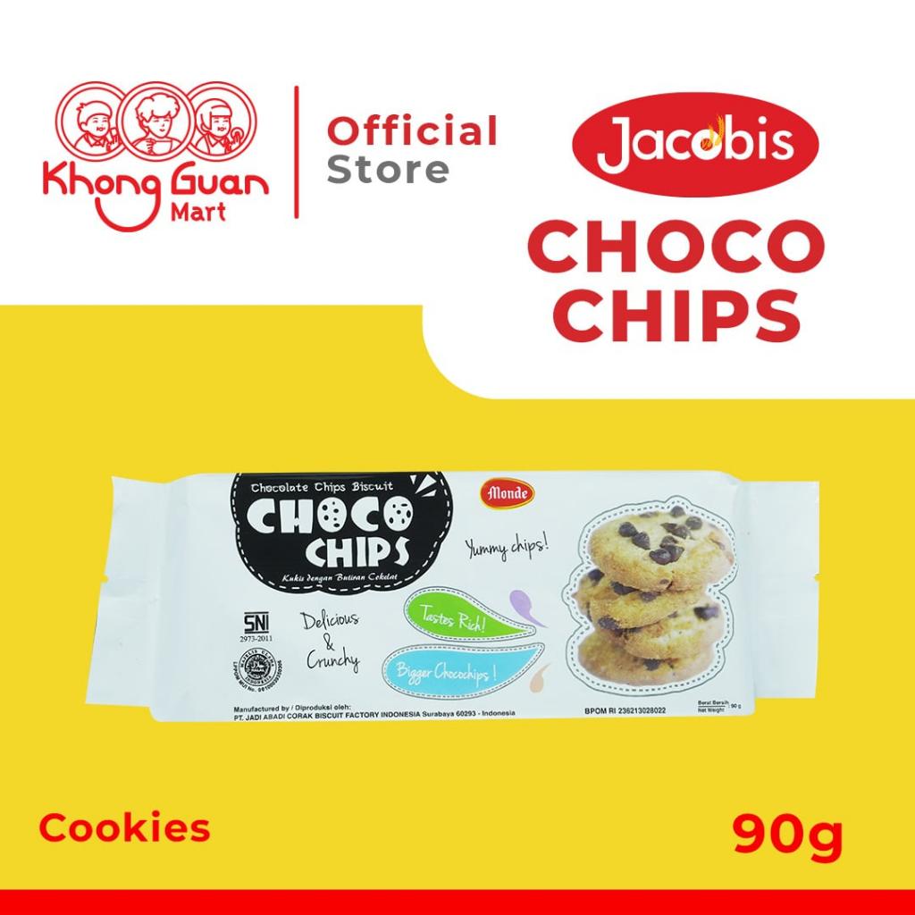 Jual MONDE Choco Chips Biscuit Pack 90 Gram | Shopee Indonesia