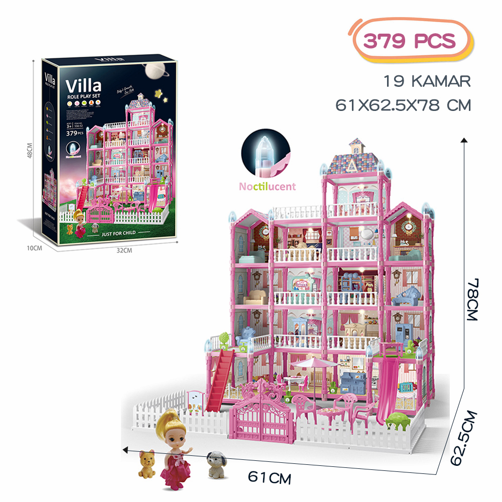 Jual Mainan Rumah Princess Castle 3D Princess Big Villa DIY Rumah ...