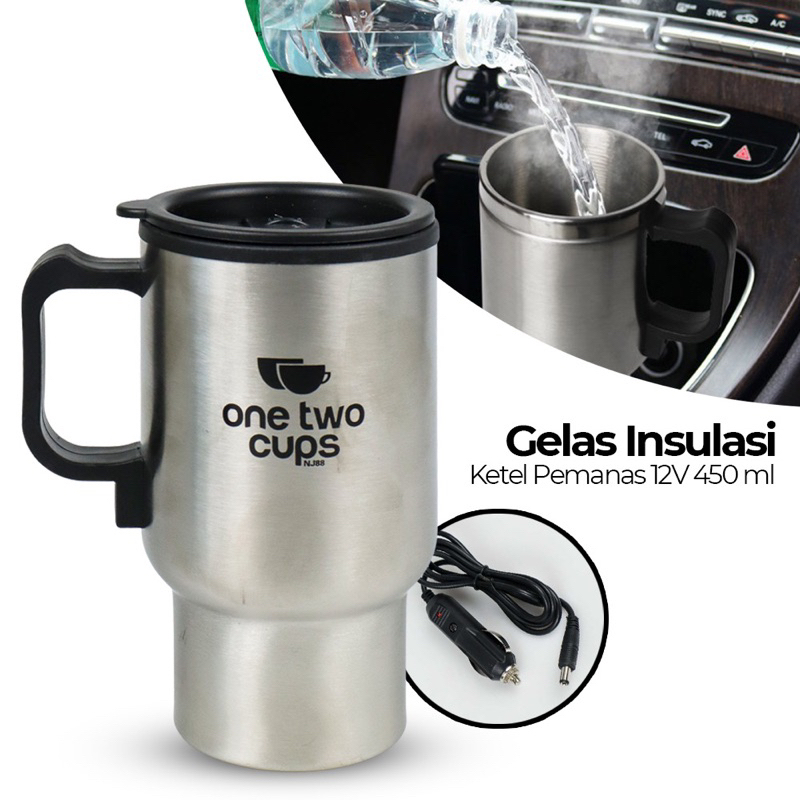 Jual Gelas Pemanas One Two Cups Stainless Steel Pemanas 12V 450ML(649) | Shopee Indonesia