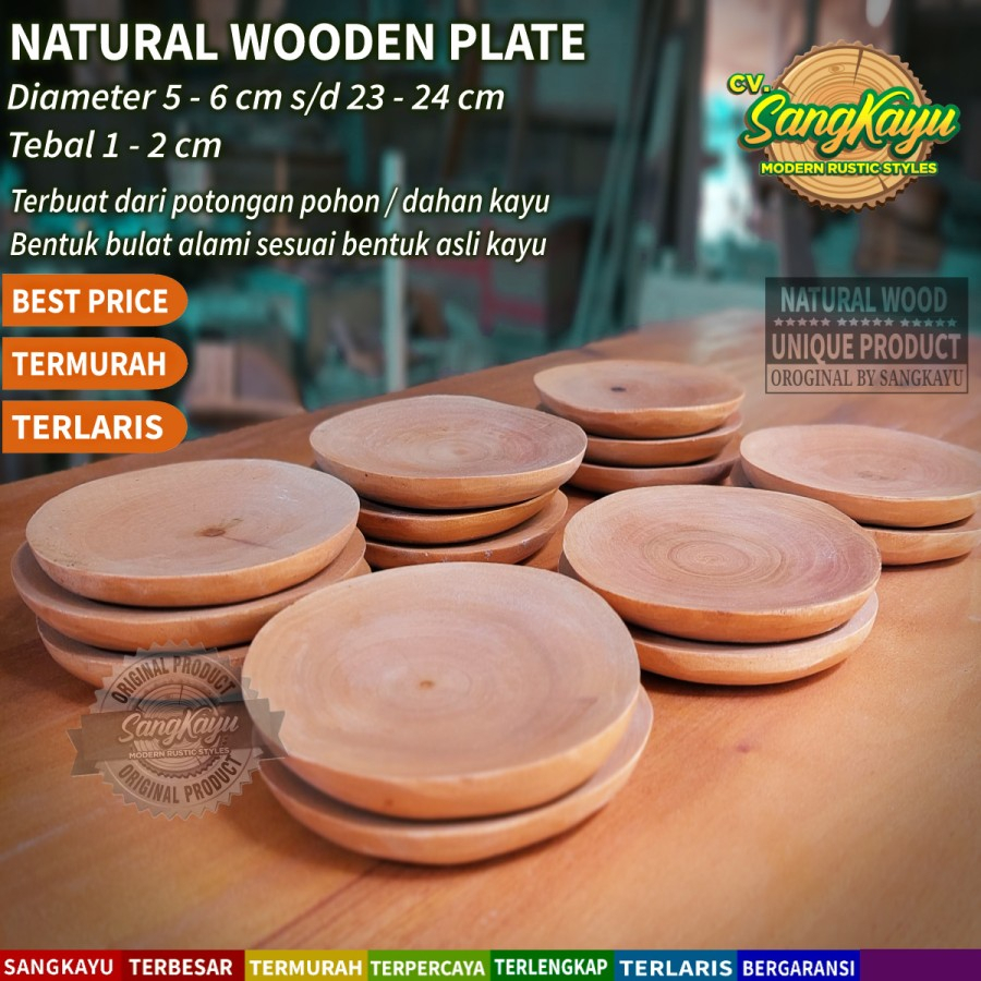 Jual SangKayu Piring Kayu Piring Saji Nampan Bulat Wooden Plate Mangkok ...