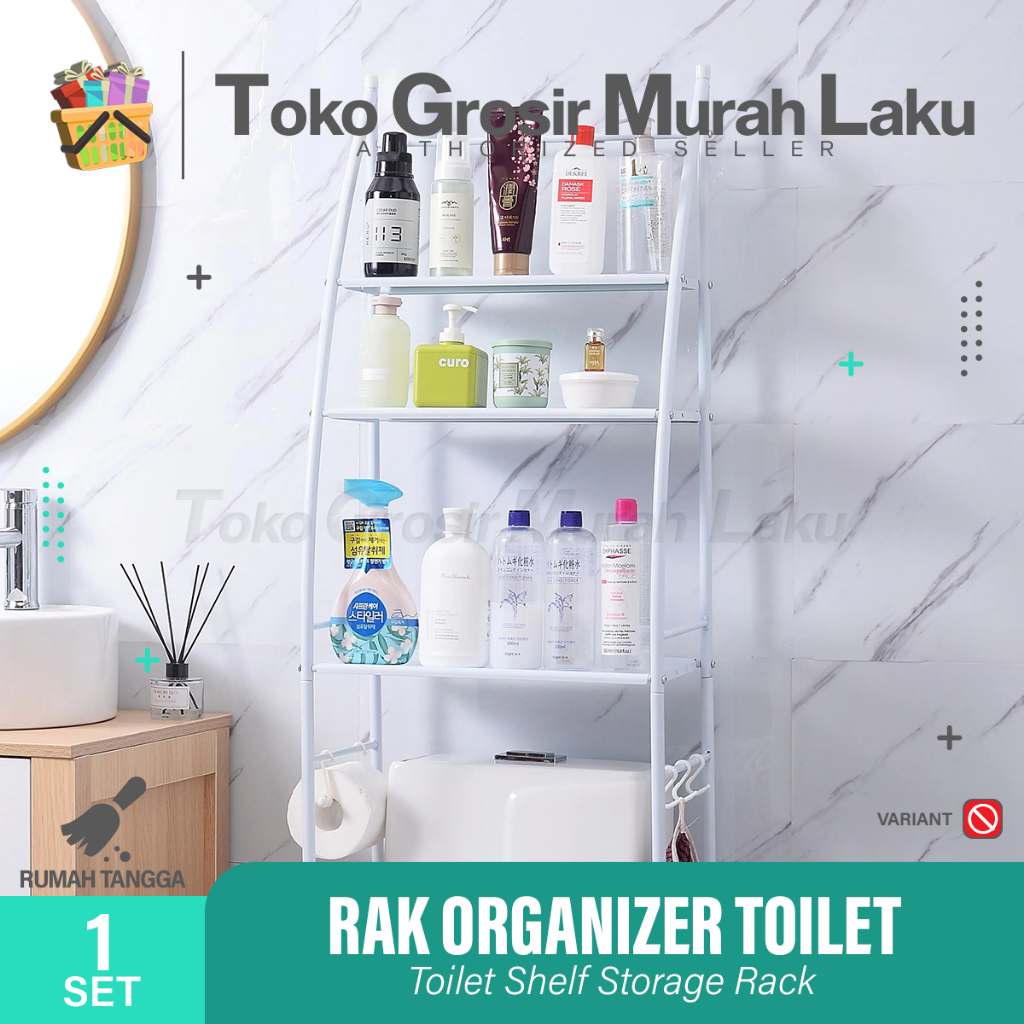 Jual RAK TOILET ORGANIZER WC TISSUE SABUN HANDUK RAK KAMAR MANDI RAK ...