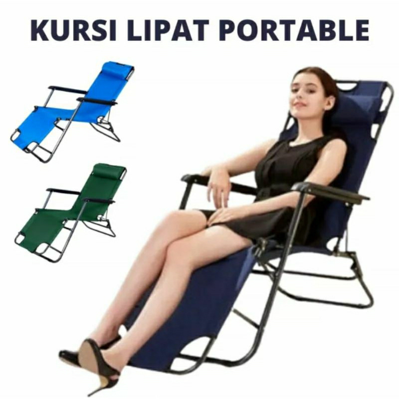 Jual JC Kursi Lipat Santai Portable Kursi Malas Tempat Tidur Folding ...