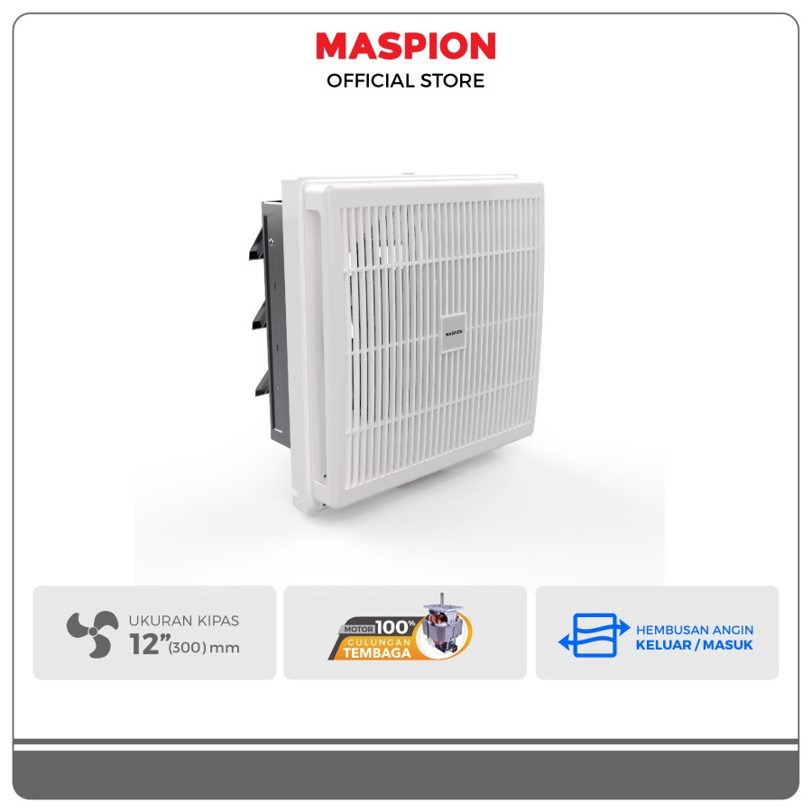 Jual Exhaust Fan Maspion MV 300 NEX 12 Inch Ventilasi Dinding 12" Hexos Fan 30cm Ventilating Fan ...