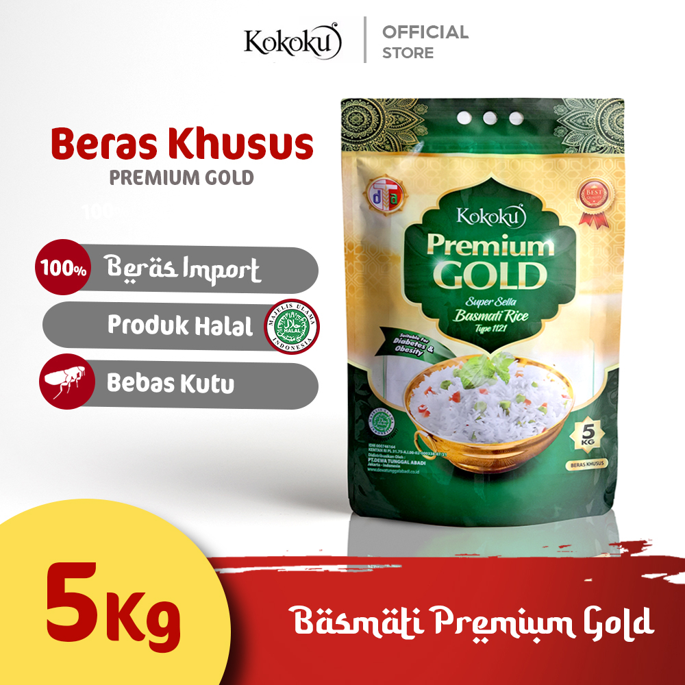 Jual KOKOKU - Beras Basmati 5kg | Kokoku Premium Gold Super Sella ...