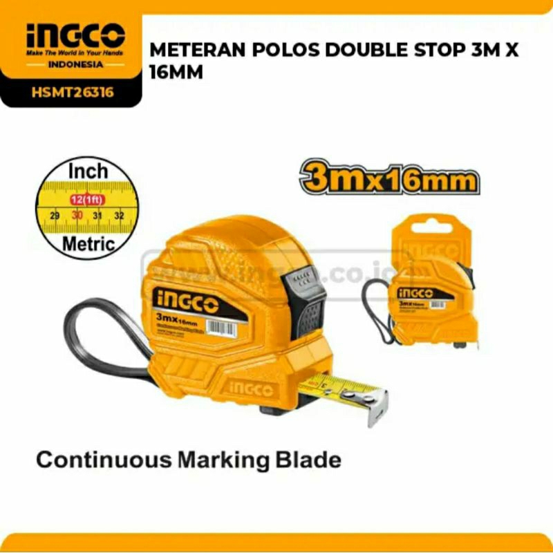 Jual INGCO Meteran Polos 3 Meter || HSMT39316 | Shopee Indonesia