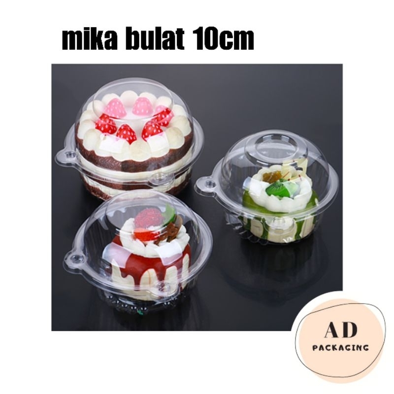 Jual mika bulat 10cm kue box mika dessert cake kue cookies kotak kue ...