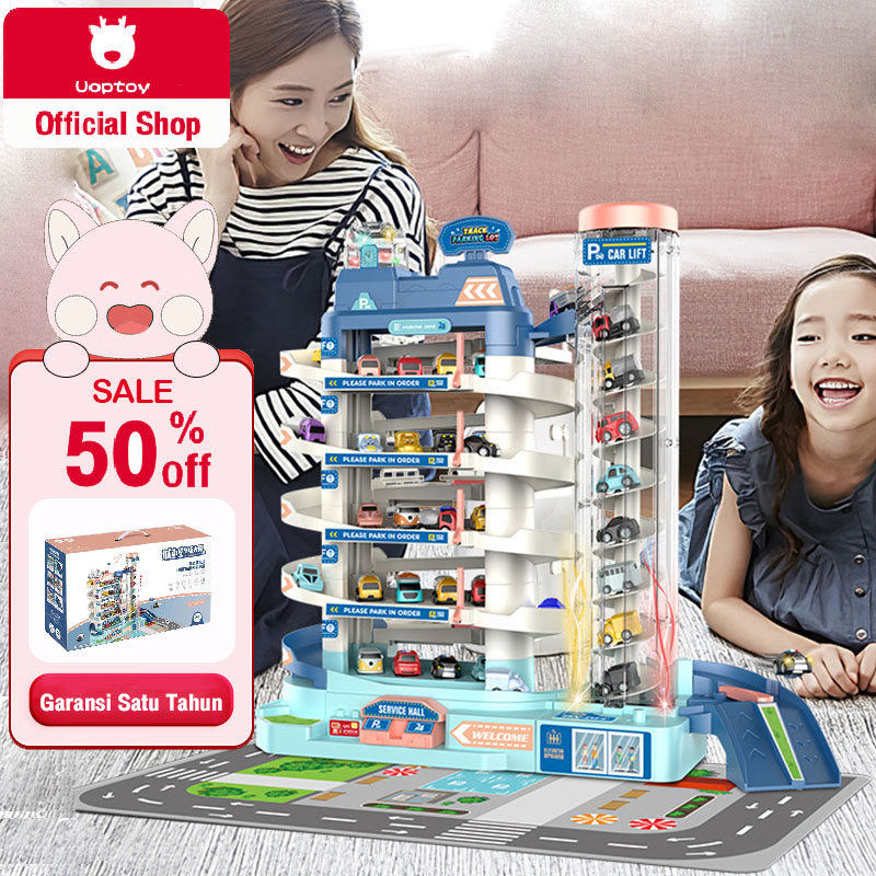 Jual Uoptoy Mainan DIY Mobil Mini Simulasi Gedung Parkir Mobil Dengan ...