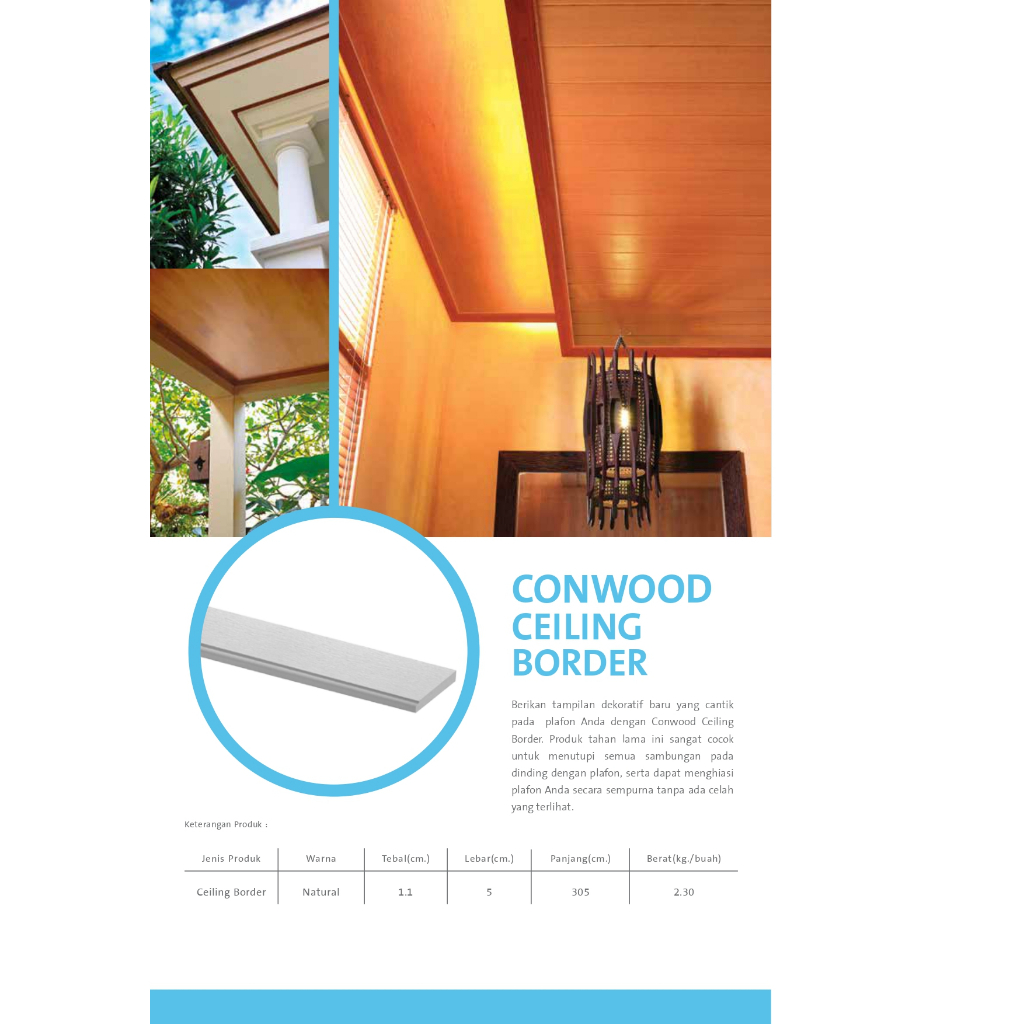 Jual Conwood Ceiling Border Plafon Nuansa Kayu Ukuran 1.1cm x 5cm x ...