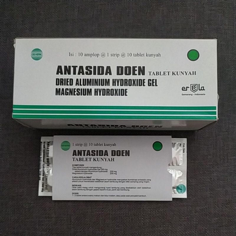 Jual Antasida Doen tablet kunyah isi 10 tablet produksi Erela | Shopee ...