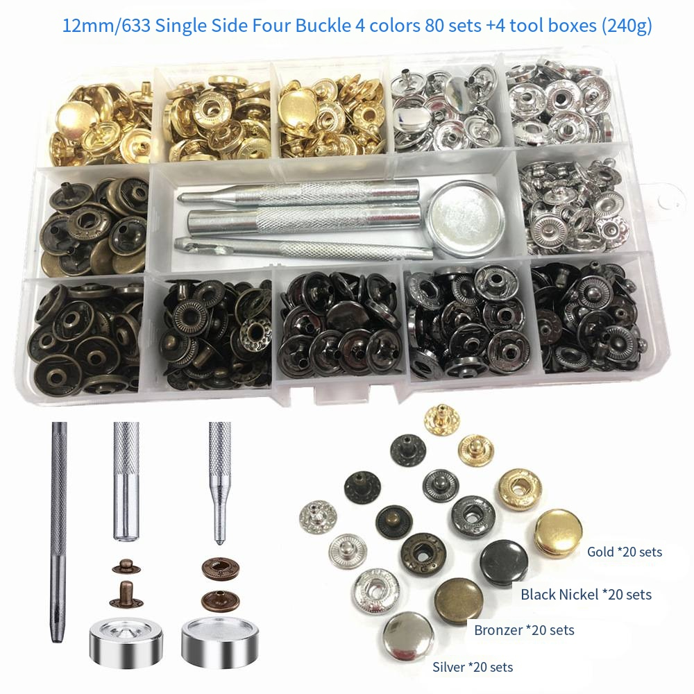 Jual 40/80 Set Kancing Jepret Besi Dan Alat Pasang Kancing Snap Button ...