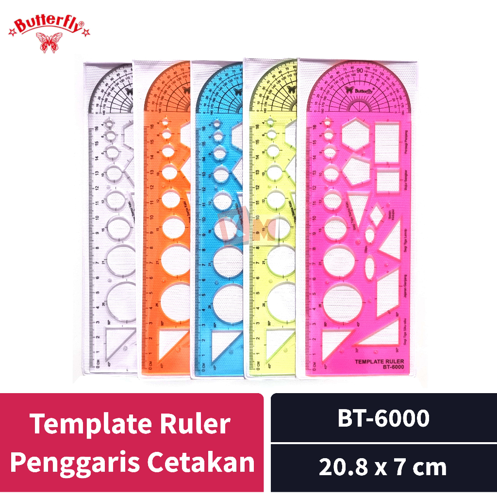 Jual Template Ruler / Penggaris Cetakan Butterfly BT-6000 / Bangun ...