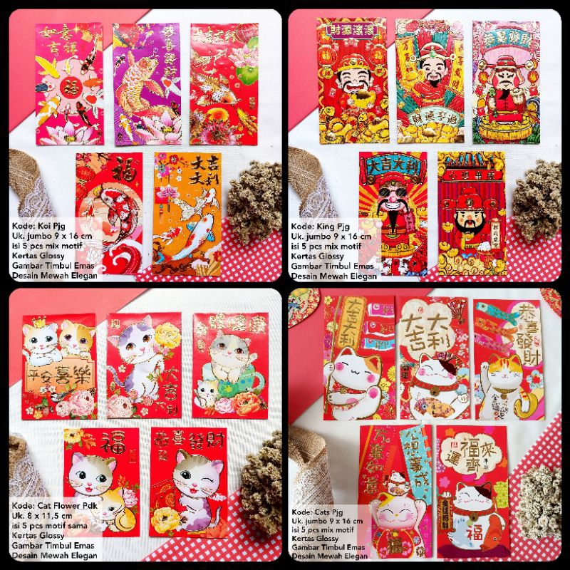 Jual [ ANGPAO SERBAGUNA ISI 5 PCS + STICKER ] COD GOSEND/GRAB SIAP ...