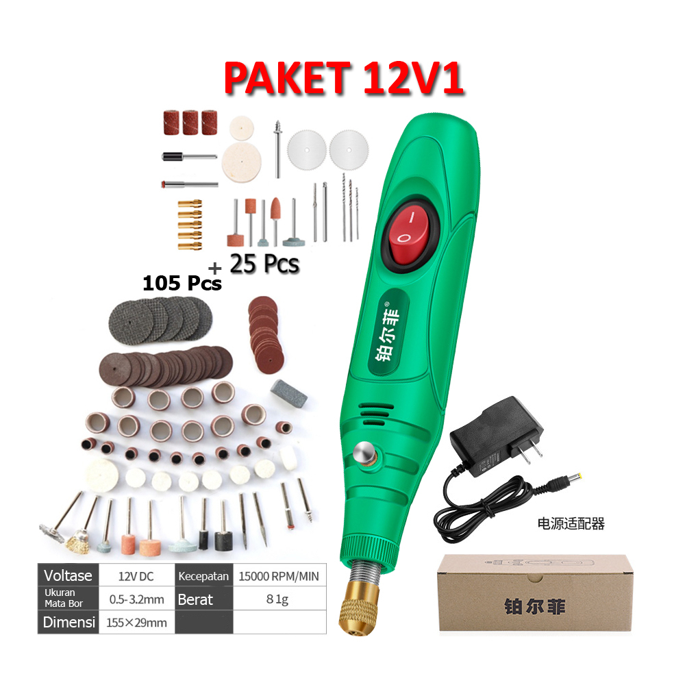 Jual Bor Mini 12V DC 15000 RPM Mini Drill Electric Engraver Grinder ...