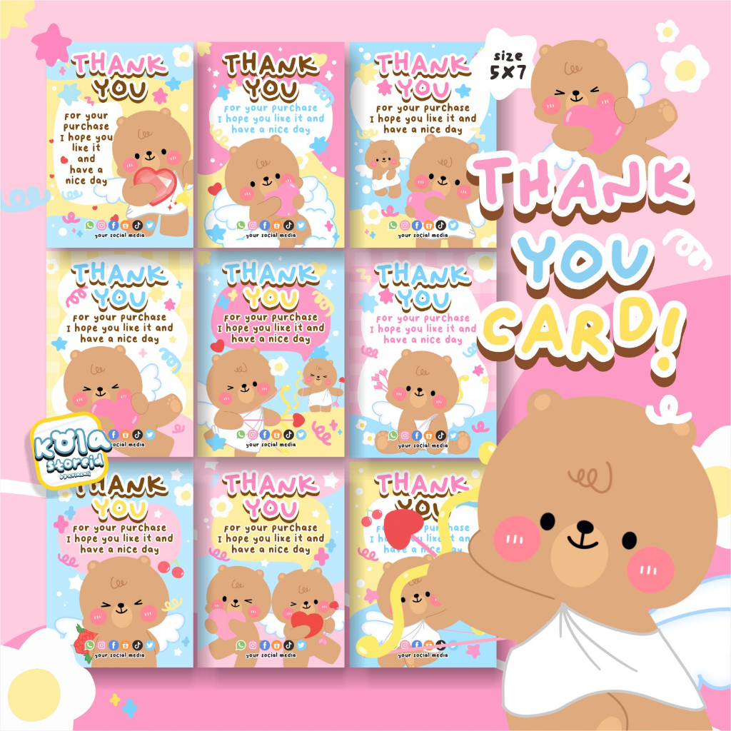 Jual THANKYOU CARD CUPID EDITION • KARTU TERIMAKASIH • CARD AESTHETIC ...