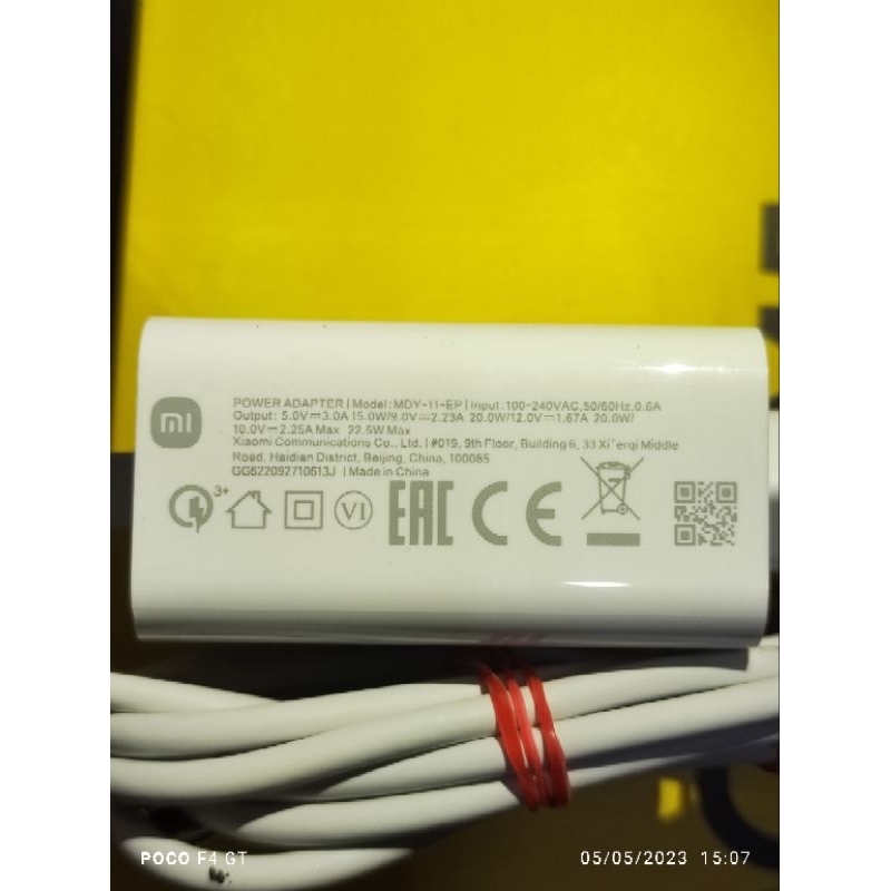 Jual charger xiomi 22.5watt copotan poco M5/poco M3 PRO like new ...