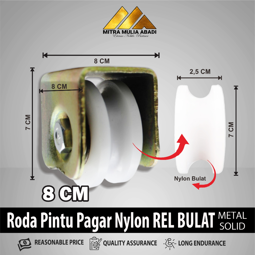Jual RODA NYLON PINTU PAGAR REL BULAT / RODA NILON PAGAR BESI GERBANG ...