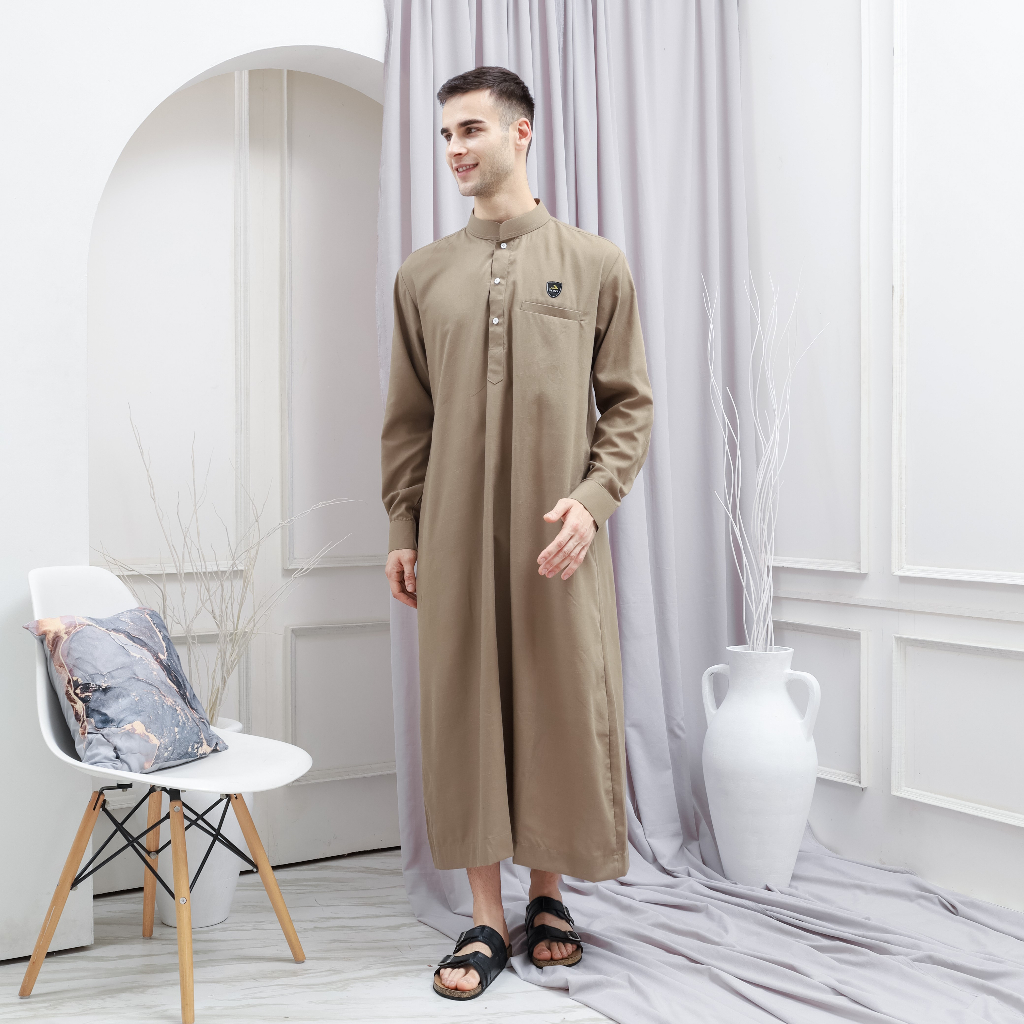 Jual Gamis Pria / Jubah Pria / Baju Muslim Pria Kerah Tegak Tangan ...