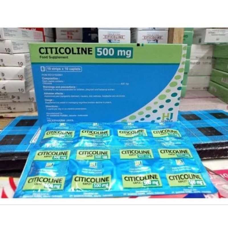 Jual Citicoline / sitikolin HJ 500 mg strip isi 10 kapsul | Shopee ...