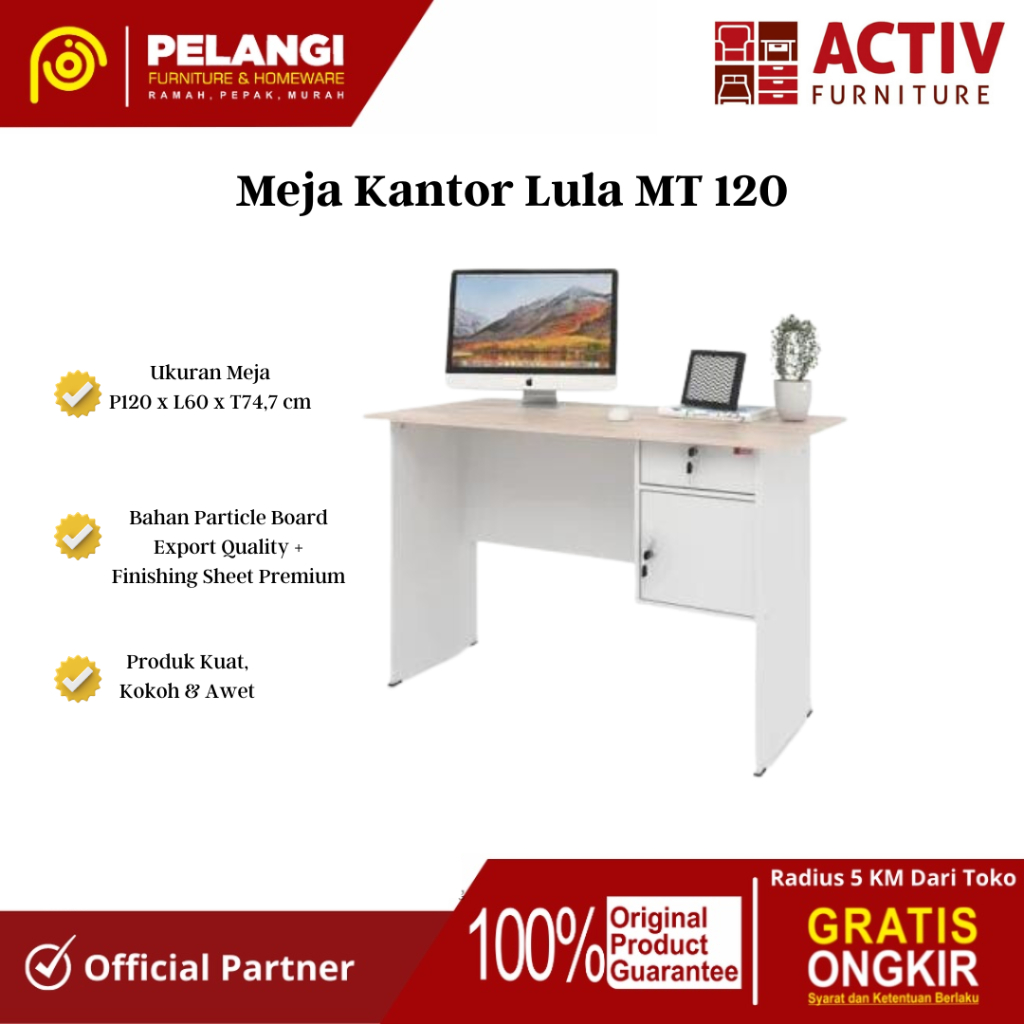 Jual Meja Kantor Activ Lula MT 120 | Meja Kantor | Meja Tulis | Meja ...