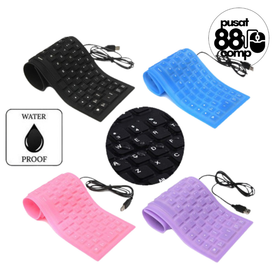Jual Keyboard Kabel USB Flexible Lipat Silikon Rubber | Shopee Indonesia